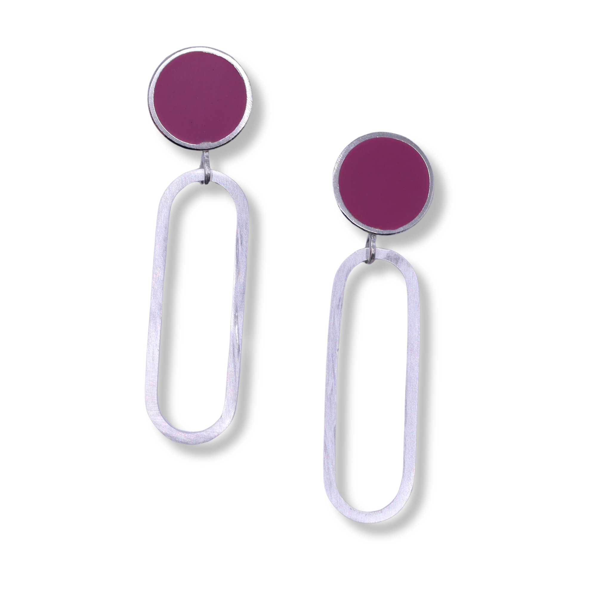 C.K.D. Sterling Silver Oval Drops | Raspberry Resin – MoB Shop
